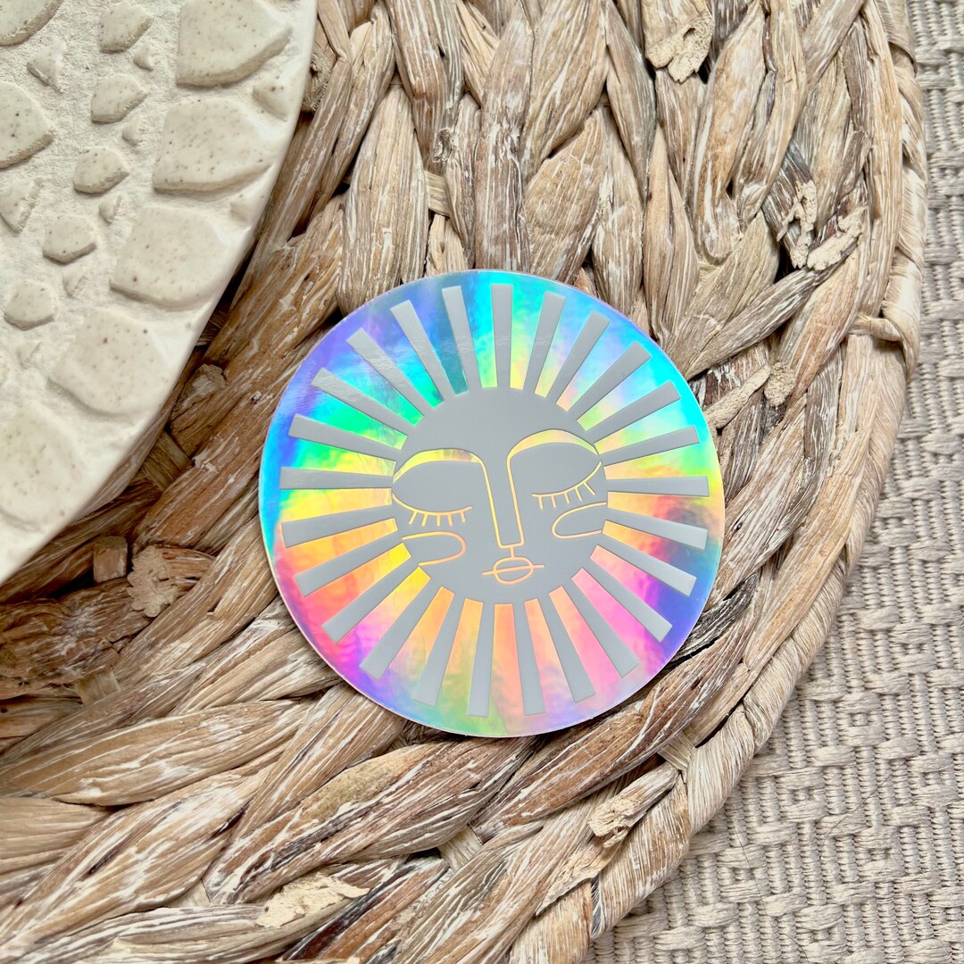 Modern Sun Holographic Sticker | Aesthetic | Spiritual | Boho | Good ...