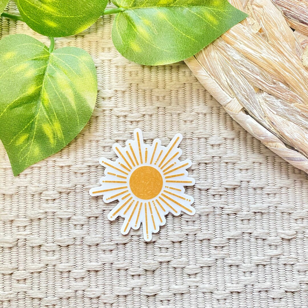 Floral Sun Clear Sticker Modern Sun Desert Boho Aesthetic Vinyl Laptop ...