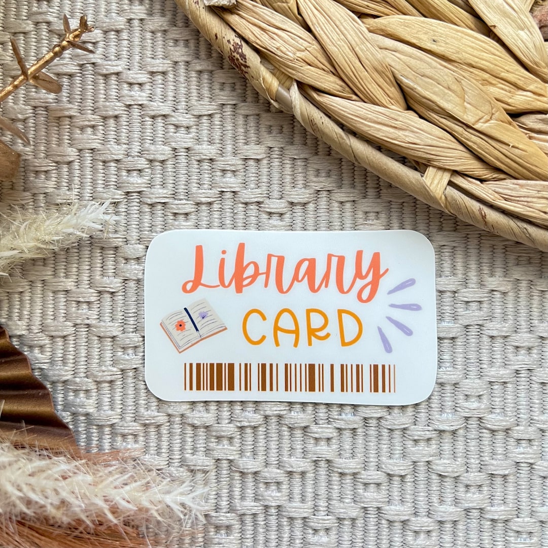 Library Card Sticker | Book Lover | Cute | Vinyl | Bookish | 3x1.8 In ...