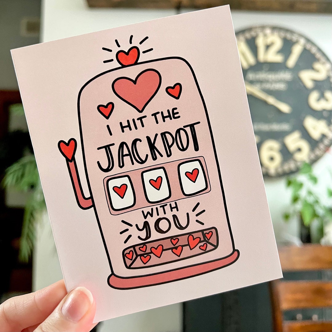I Hit the Jackpot With You Card Cute Slot Machine Aesthetic Funny Gift ...
