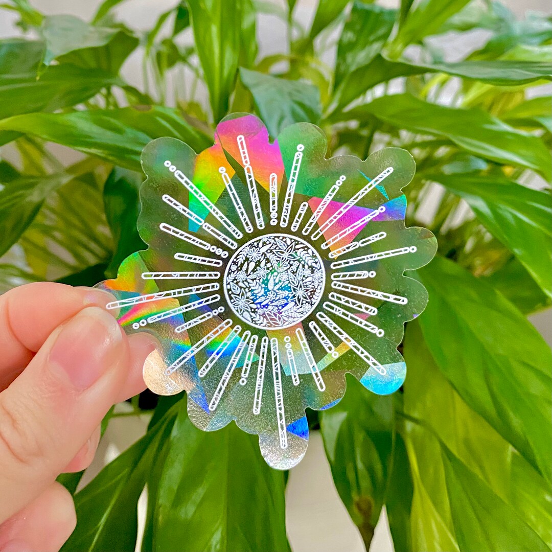 Floral Sun Suncatcher Sticker | Prismatic Window Decal | Rainbow Maker ...