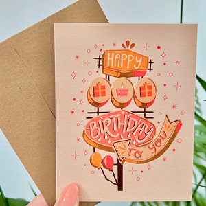 Retro Sign Birthday Card | Cute | Boho | Aesthetic | Gift for Her ...