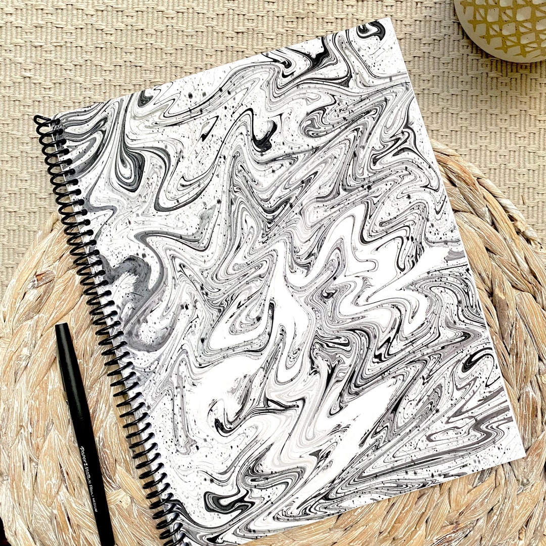 Black and White Marble Bound Lined Notebook 8.5x11 In. - Etsy