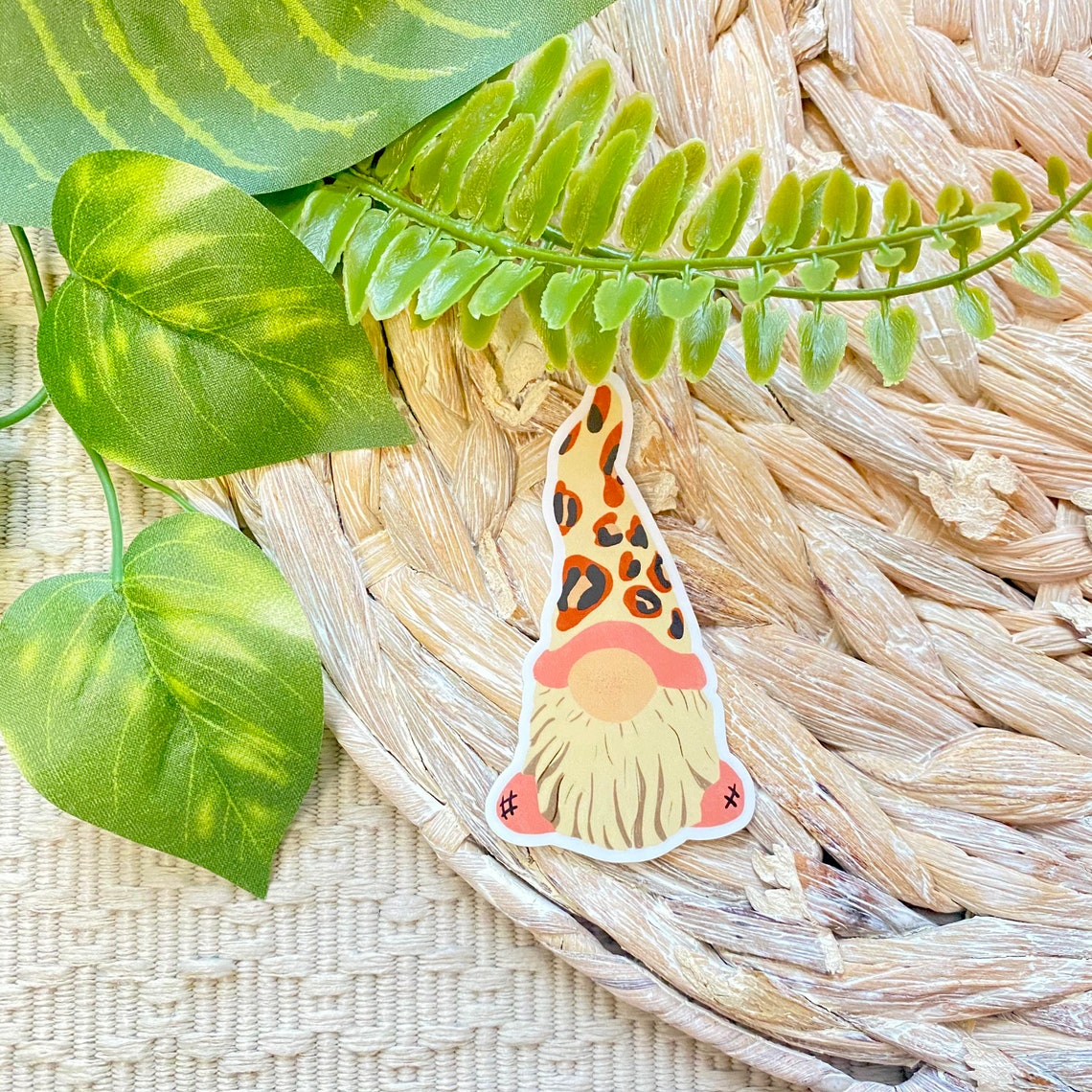 Cheetah Print Gnome Sticker Vinyl Sticker Waterproof | Etsy