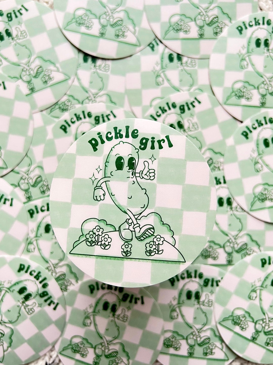 Pickle Girl Sticker Pickle Lover Retro Aesthetic 3x3 In. - Etsy