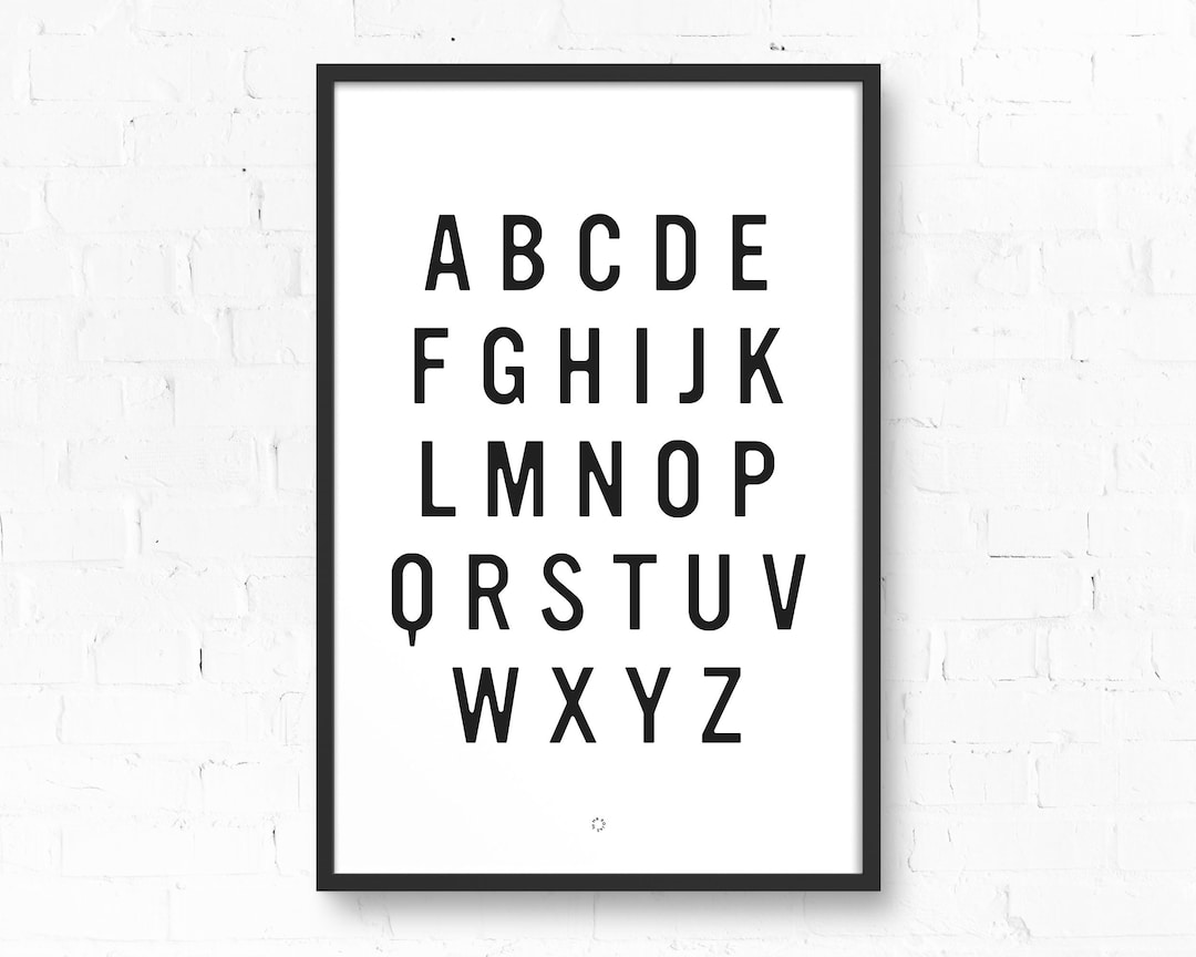 Alphabet Poster Minimalist Alphabet Prints Typography Wall - Etsy