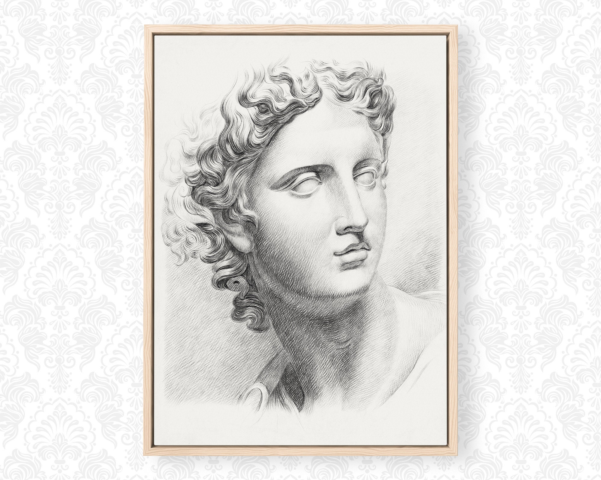 Ancient Statue Drawing Vintage Art Prints Printable Art | Etsy