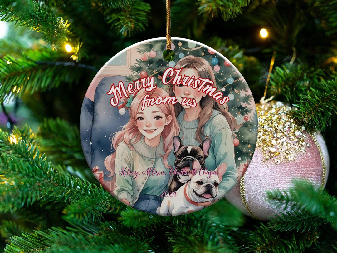 Frenchie Merry Christmas From Us Custom Ornament, Personalized ...