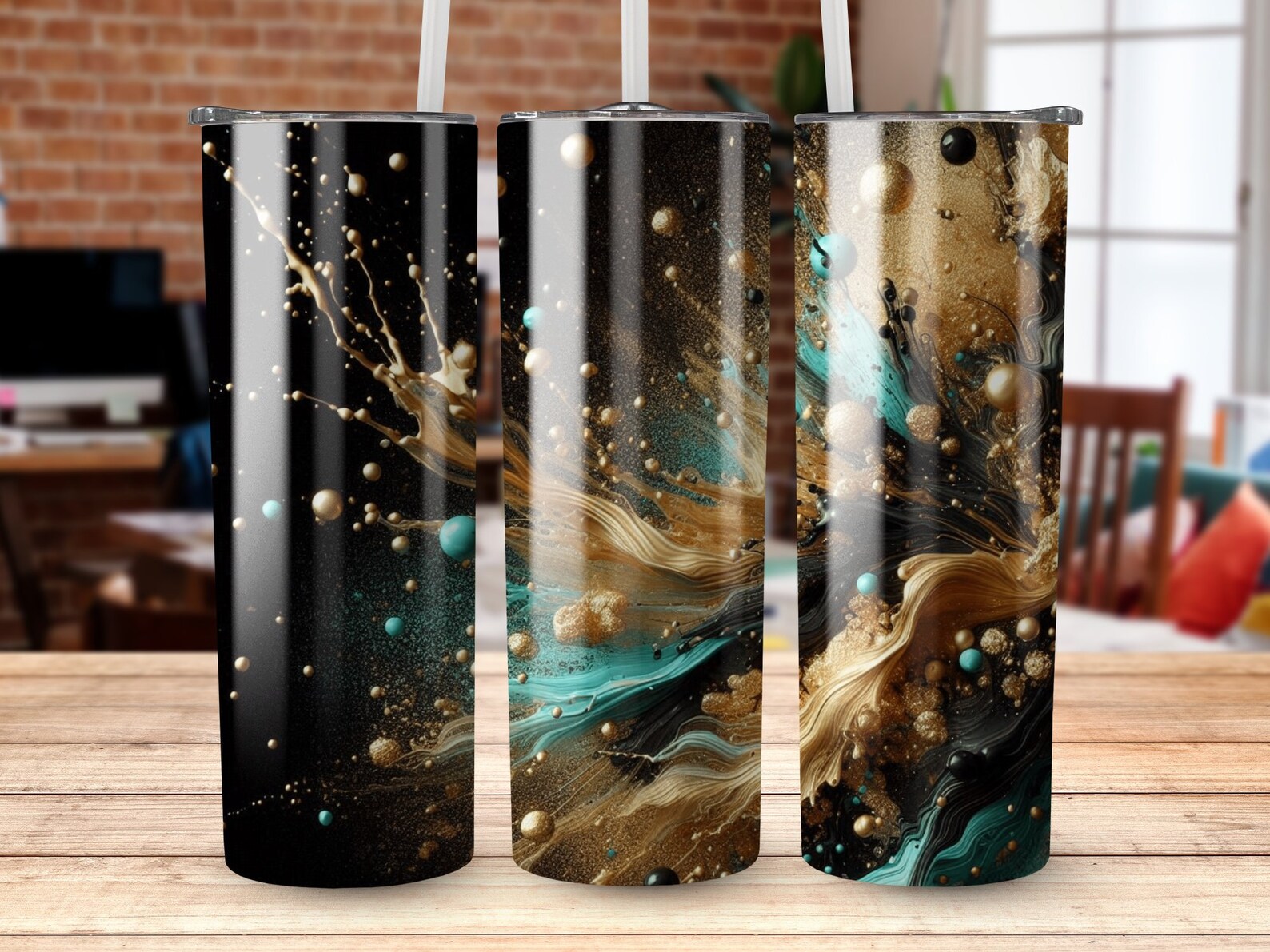 Abstract Art Tumbler Wraps, 20 Oz Skinny Tumbler Wraps, Digital Art ...