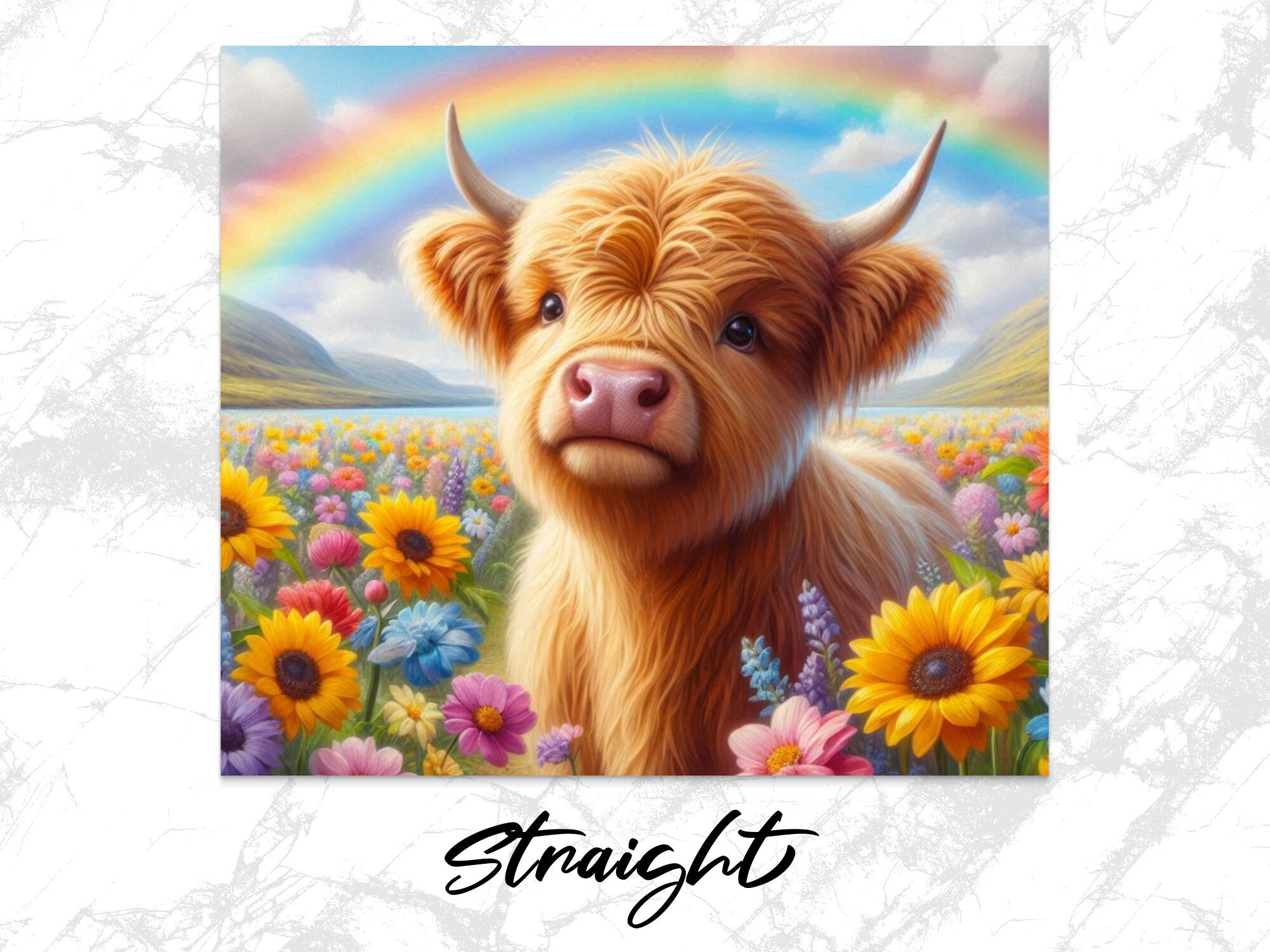 Highland Cow Rainbow Tumbler Wraps, Digital Download, 20oz Skinny ...