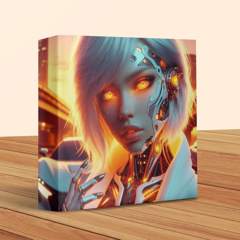 Futuristic Cyberpunk Female Android Art, Sci-fi, Neon Cityscape AI ...