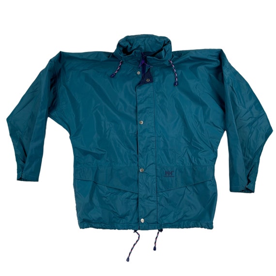 Vintage Turquoise Helly Hansen Rain Jacket 90s - M/L - Gem