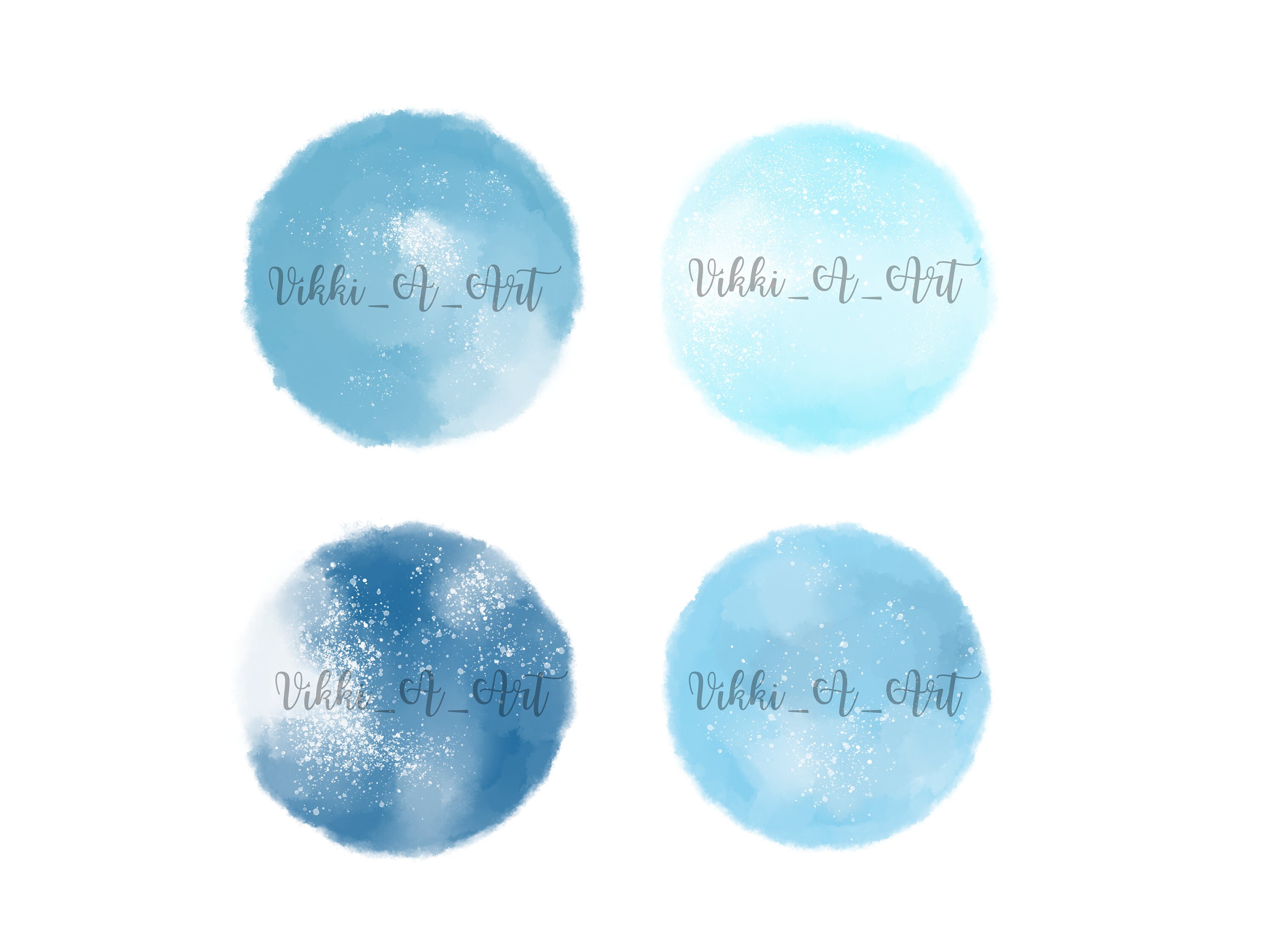 Watercolor Png Sublimation, Blue, Ocean Colors, Watercolor Shapes ...