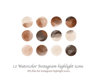 Watercolor Instagram Story Highlight Covers, Neutral Green, IG ...