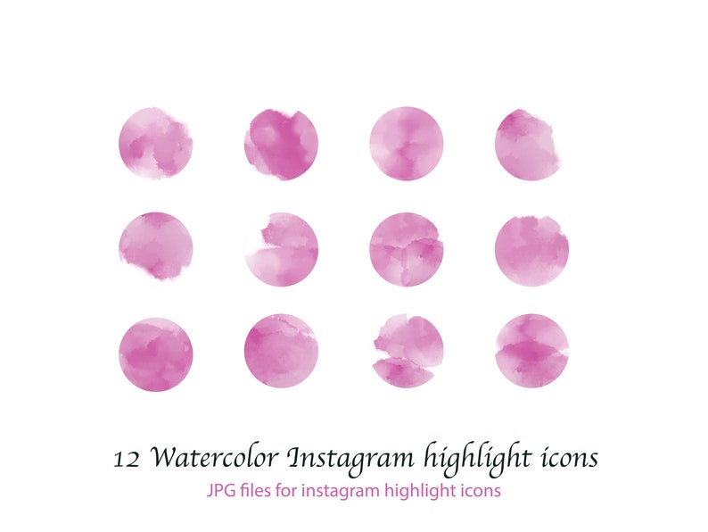 Watercolor Instagram Story Highlight Covers, Purple, IG Highlight Icons ...