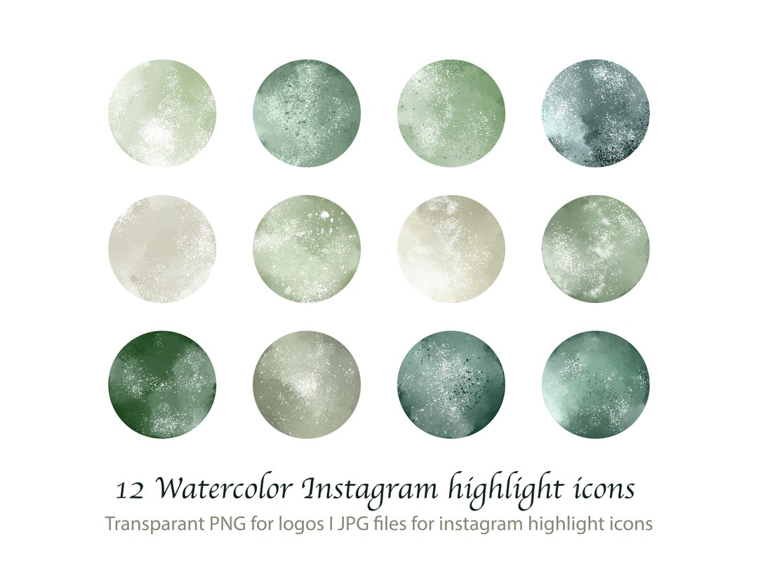 Watercolor Instagram Story Highlight Covers, Neutral Green, IG ...