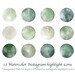 Watercolor Instagram Story Highlight Covers, Neutral Green, IG ...