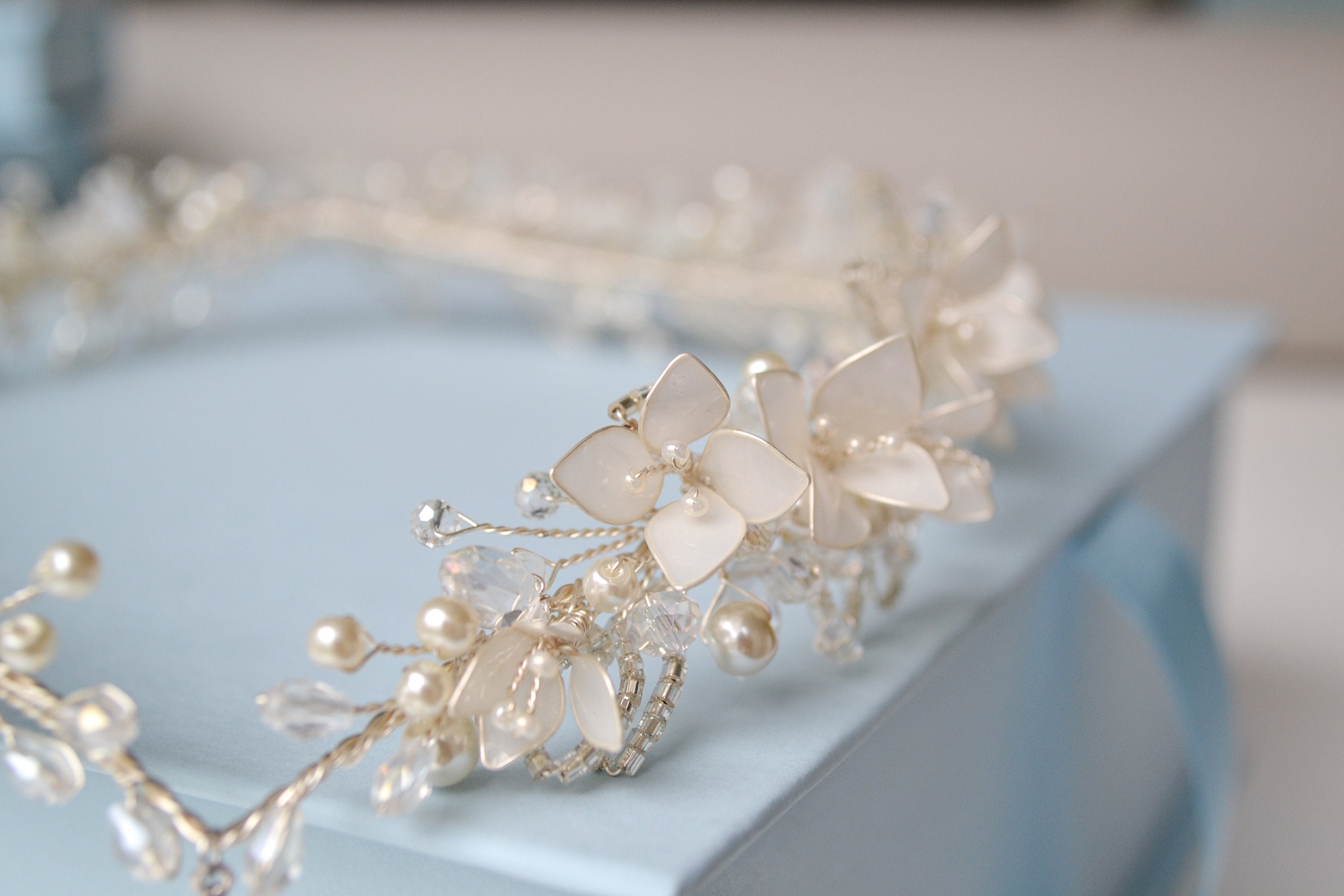 Bridal Hair Wreath With Ivory Flowers Bridal Ivory Wreath for | Etsy