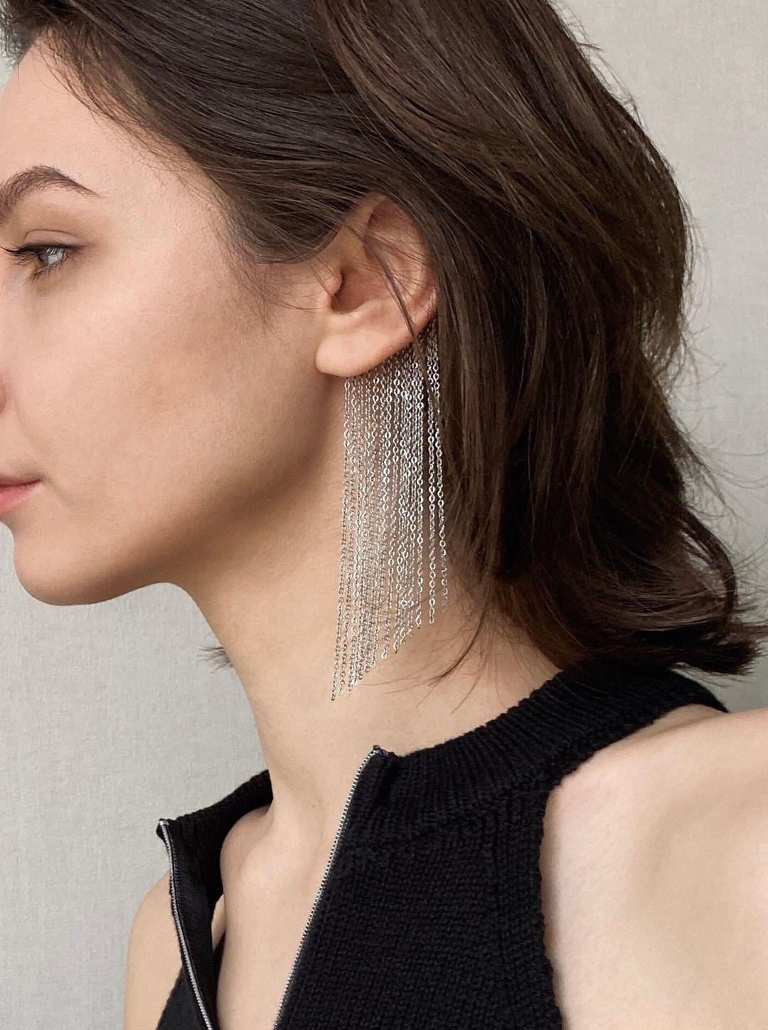 Chain Ear Cuff, Ear Cuffs With Chains, Ear Cuff No Piercing Dangle, Ear ...