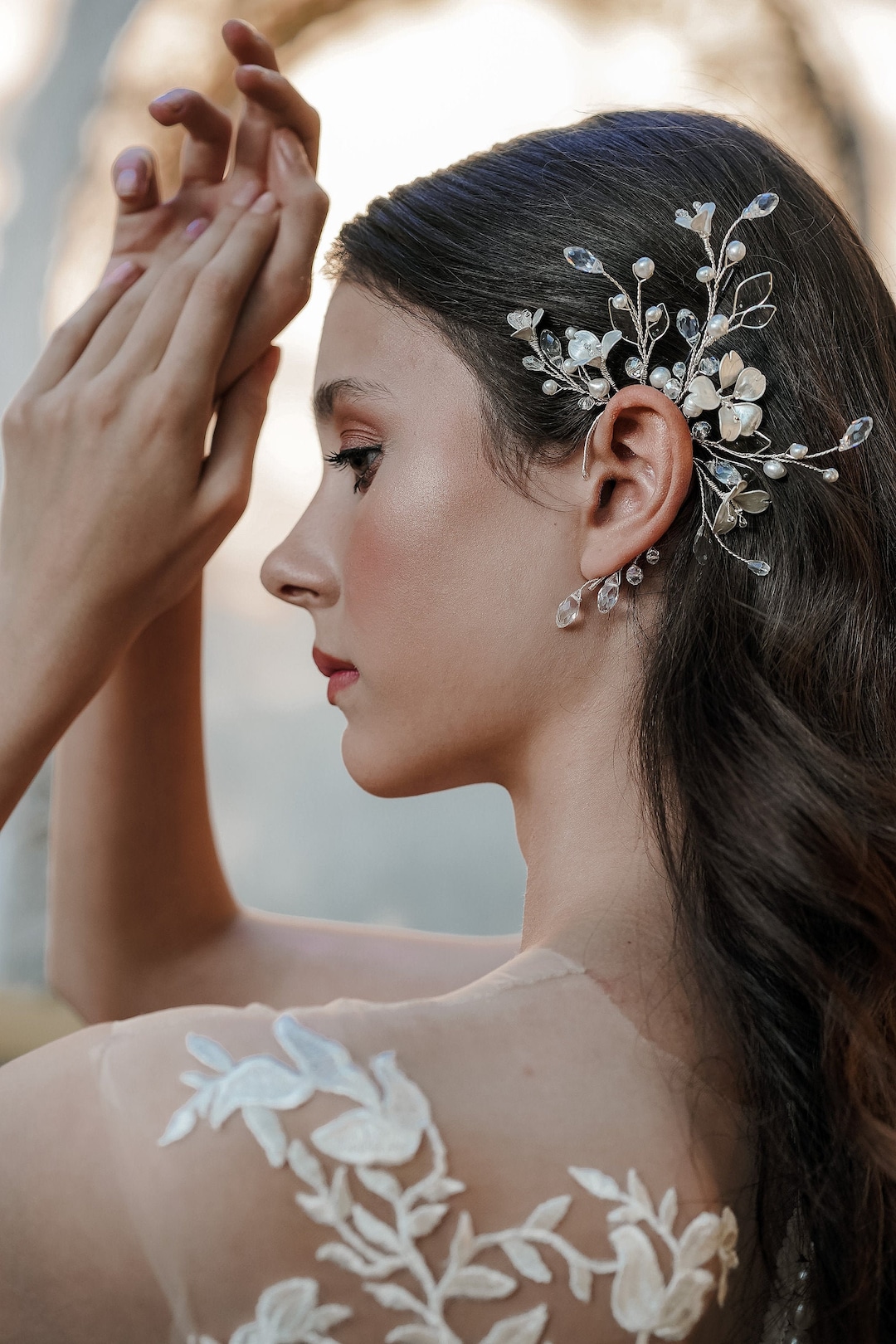 Weddind Ear Cuff, Ear Cuffs for Bride, Handmade Cuffs, Bridal Ear Cuffs ...