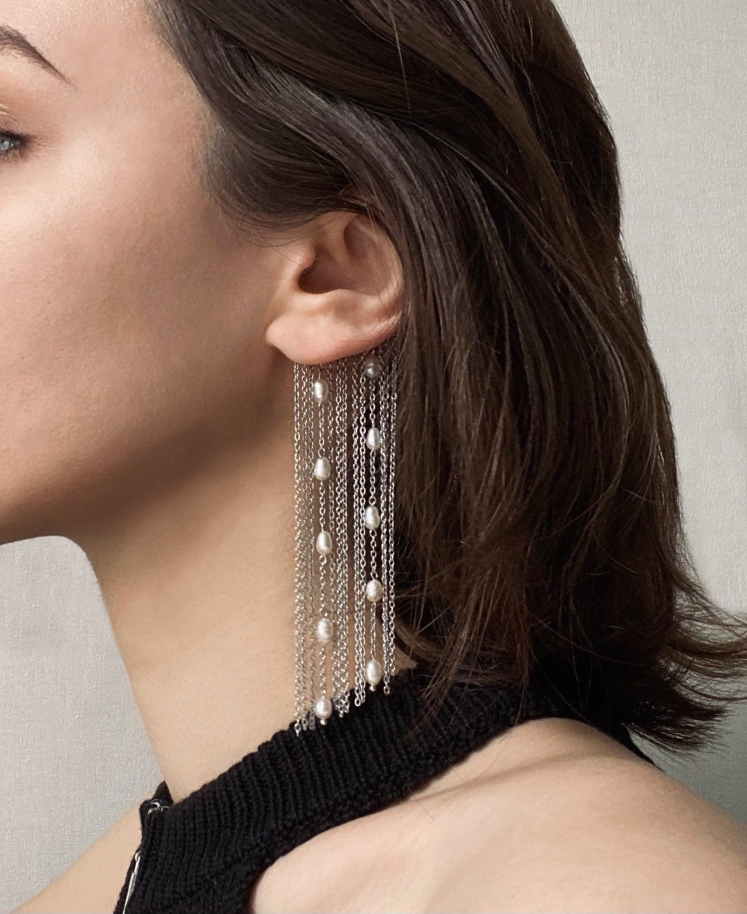 Chain Ear Cuff, Ear Cuffs With Chains, Ear Cuff No Piercing Dangle, Ear ...