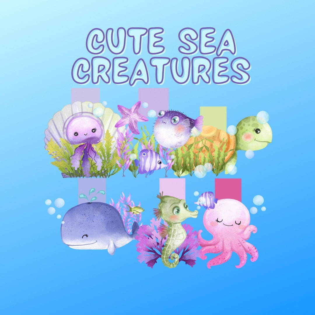 Cute Sea Creatures Magnetic Bookmarks / Sea Animals Bookmark - Etsy