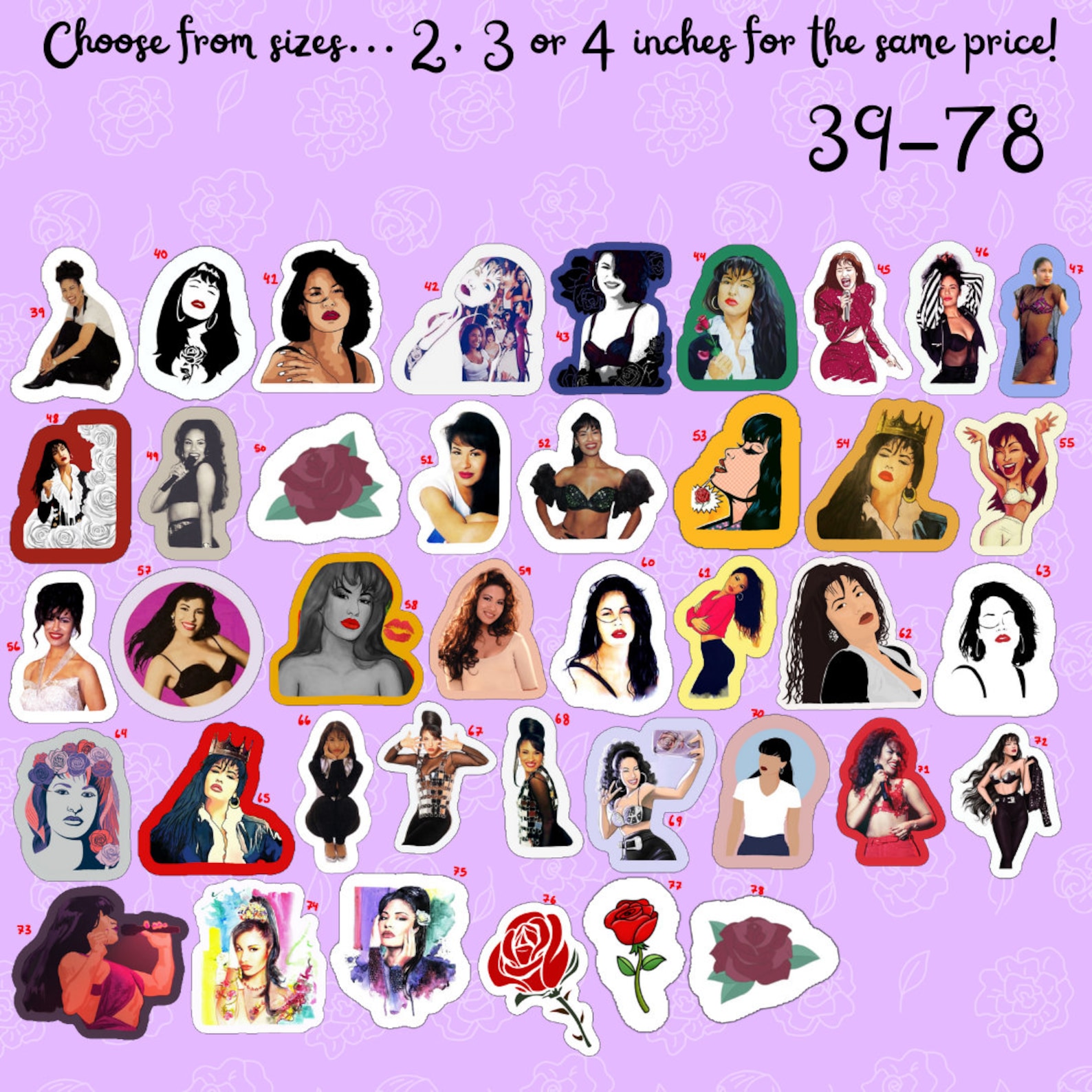 Selena Stickers Individuals / Selena Quintanilla / Latina | Etsy