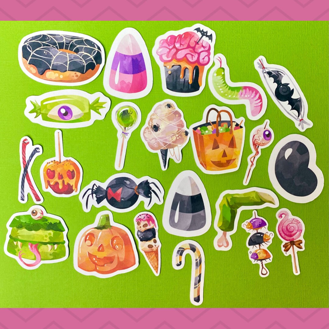 Spooky Candy Sticker Pack / Waterproof Stickers / Sticker pack | Etsy