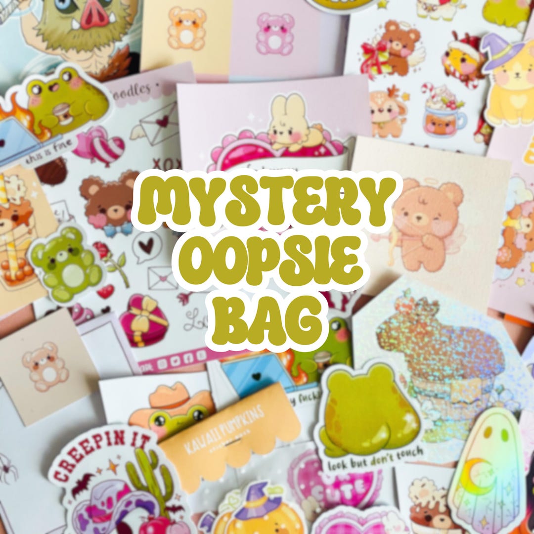 Oops Mystery Bag, Oopsie Sticker Art Stationery Grab Bag, Cute Kawaii Scrapbooking Planner ...