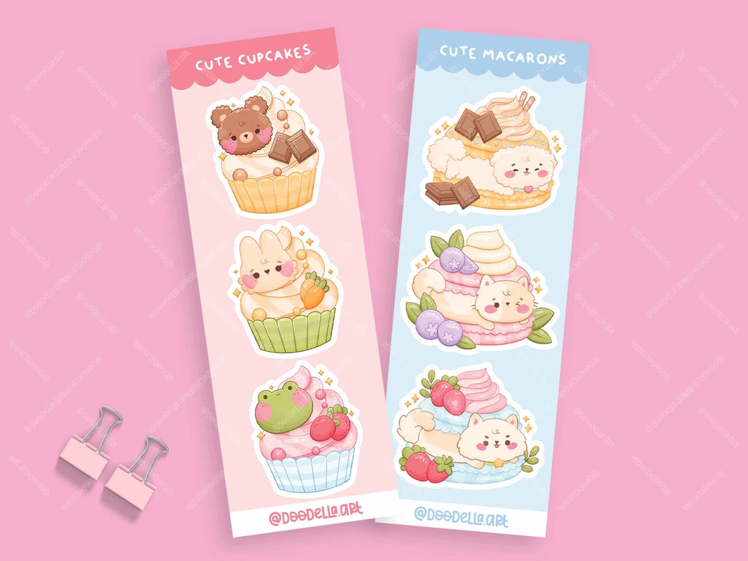 Macarons and Cupcakes Sticker Sheet Cute Kawaii Bakery Planner Bullet ...
