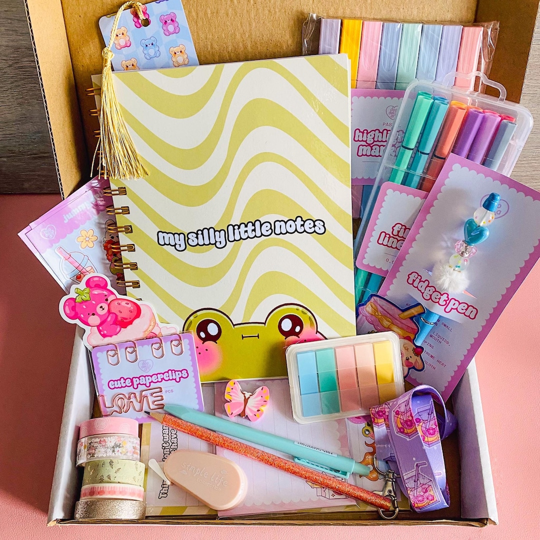 Cute Pastel Stationery Gift Box, Kawaii Stationery Surprise Gift Set ...