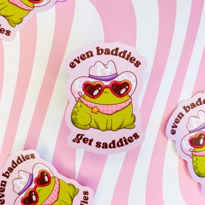 Even Baddies Get Saddies Sticker, Cowboy Froggy in Sunglasses Sticker ...