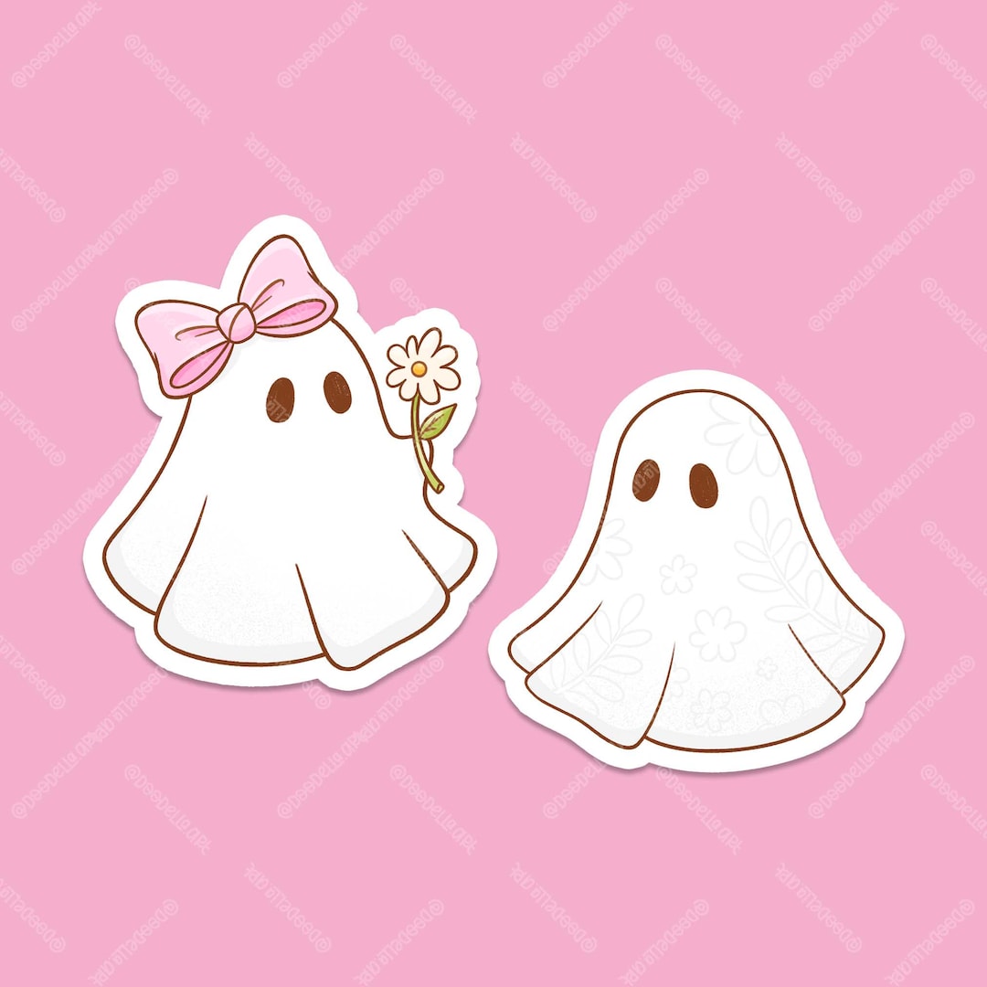Friendly Ghosts - Cute Pastel Goth Aesthetic Halloween Flake - Cute ...
