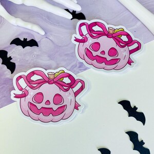 Coquette Pumpkin - Cute Pastel Goth Aesthetic Halloween Flake - Pink ...