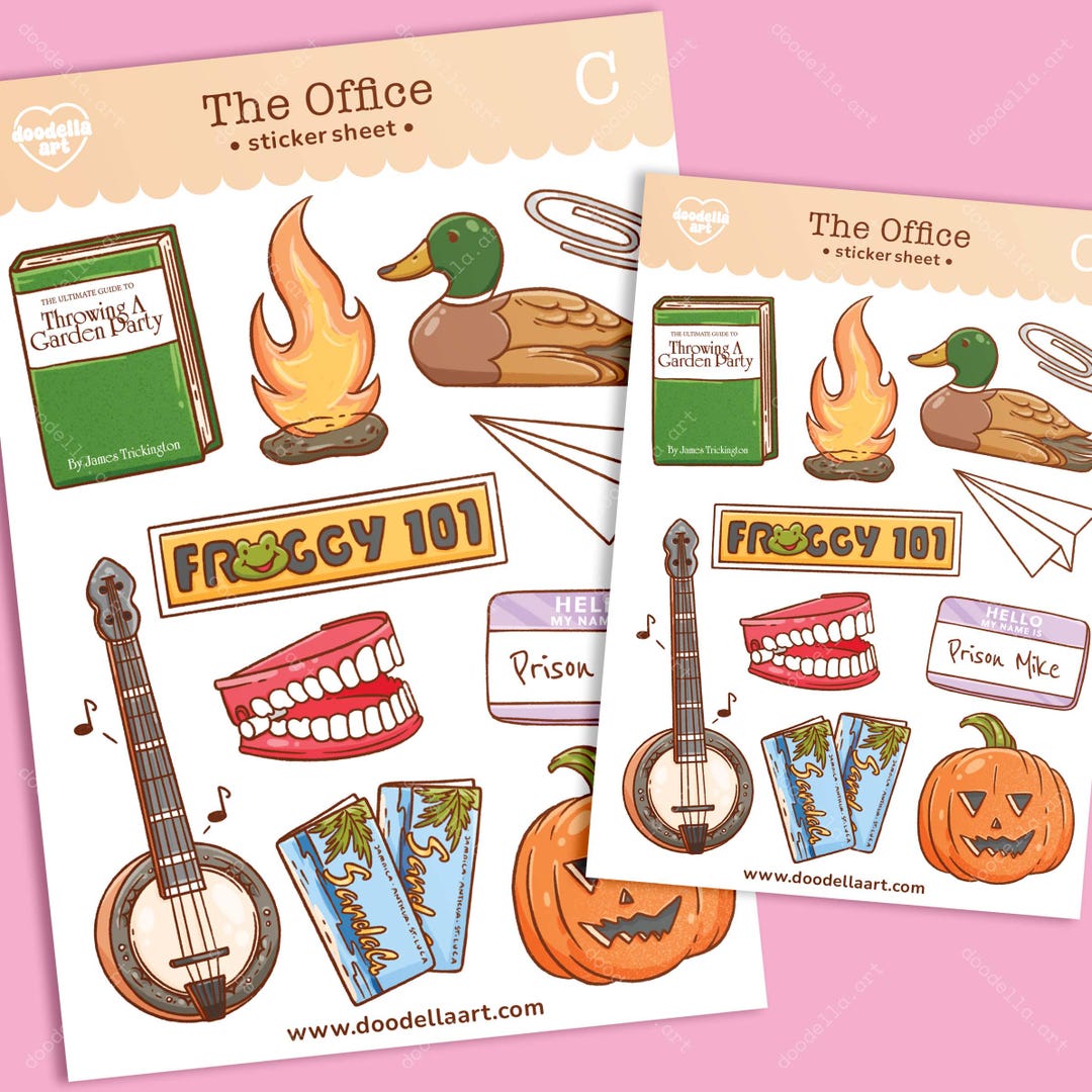 The Office Sticker Sheet, the Office TV Show Scranton Dunder Mifflin ...