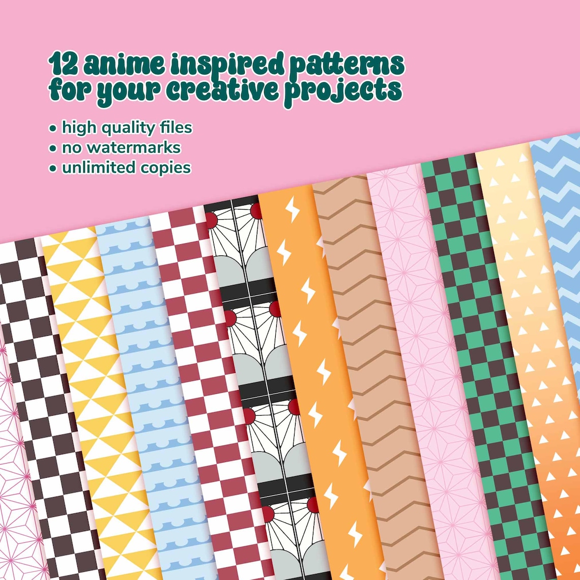 Anime Themed Digital Printable Scrapbook Paper - Demon Anime Inspired ...