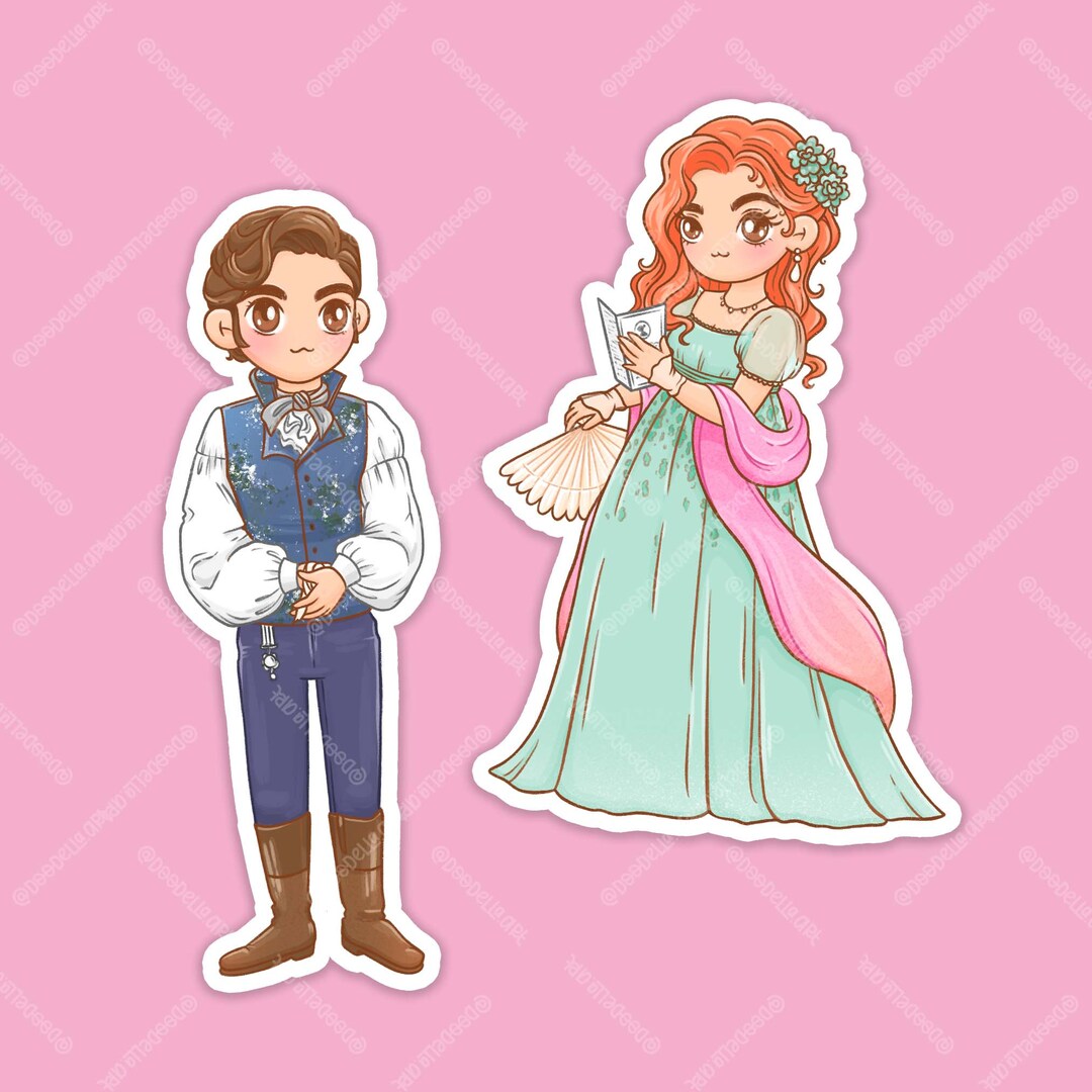 Bridgerton Colin and Penelope Fanart Stickers - Kawaii Penelope ...