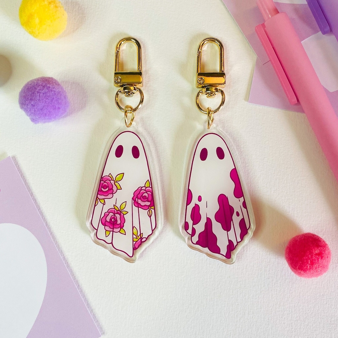 Ghost Friends Keychains - Acrylic Double Sided Halloween Pastel Goth ...