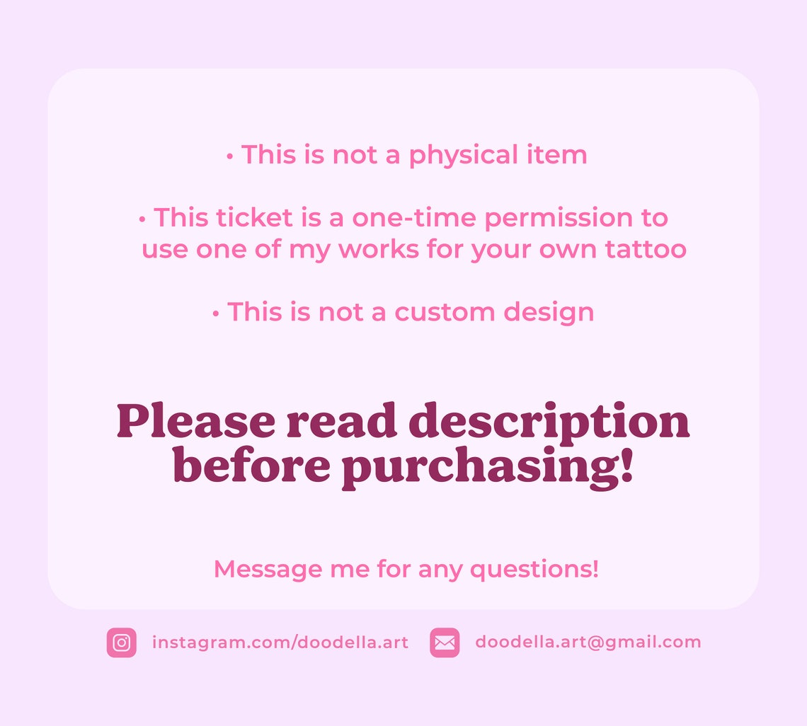 Tattoo Ticket Tattoo Pass One Time Tattoo Permision - Etsy