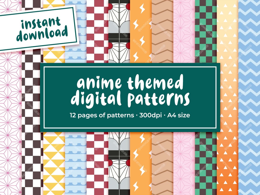 Anime Themed Digital Printable Scrapbook Paper Demon Anime - Etsy