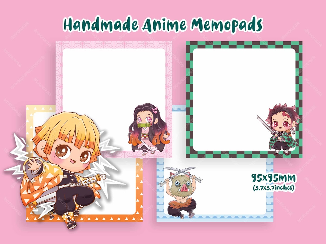 Anime Themed Chibi Memopads Handmade Manga Inspired Character Memopad ...