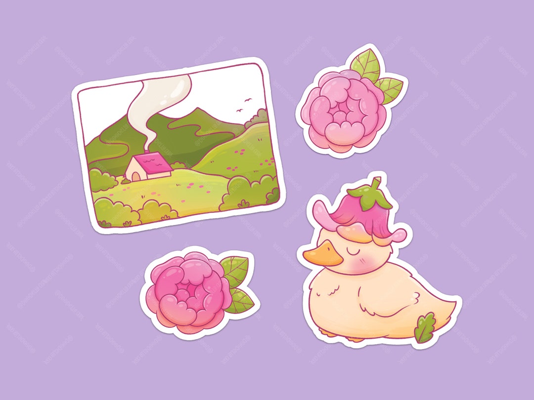 Countryside Vibes Sticker Pack Kawaii Cottagecore Duck in a - Etsy