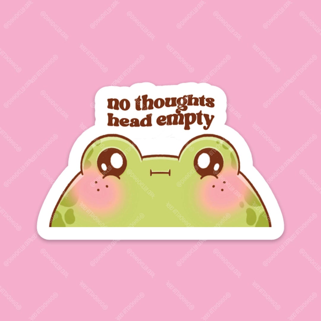 No Thought Head Empty Derpy Frog Sticker, Cute Froggy With Quite ...