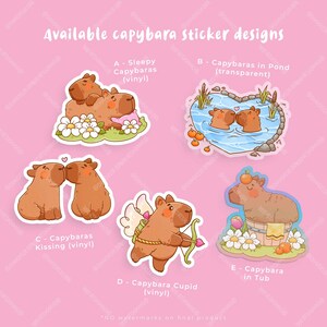 Sleepy Capybara Couple Sticker Kawaii Cute Capybaras Sleeping in a ...