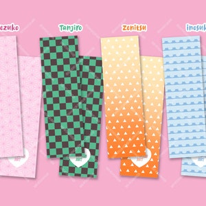 Anime Themed Pattern Bookmarks - Manga Inspired Chibi Character ...