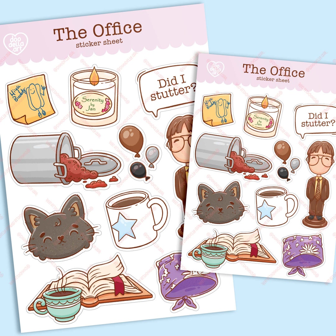 The Office Sticker Sheet, the Office TV Show Scranton Dunder Mifflin ...