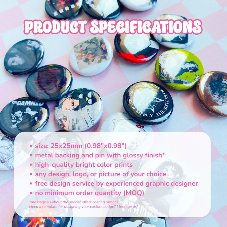 Custom Button Badges, Make Your Own Button Pin, Personalized 25mm 0.98 ...