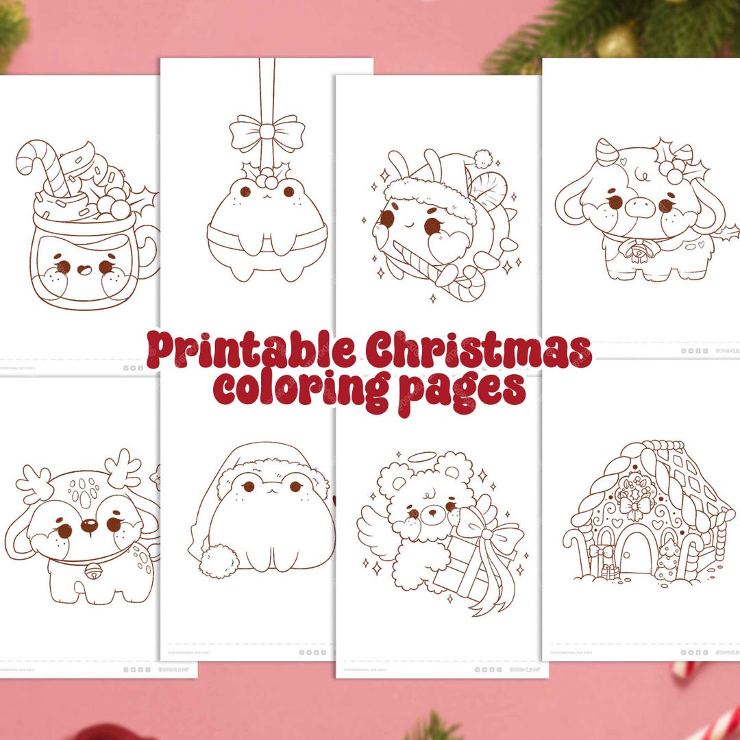 Christmas Coloring Pages - Printable Festive Holiday Coloring Pages for ...
