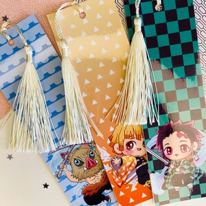 Anime Themed Pattern Bookmarks Manga Inspired Chibi Character Handmade ...