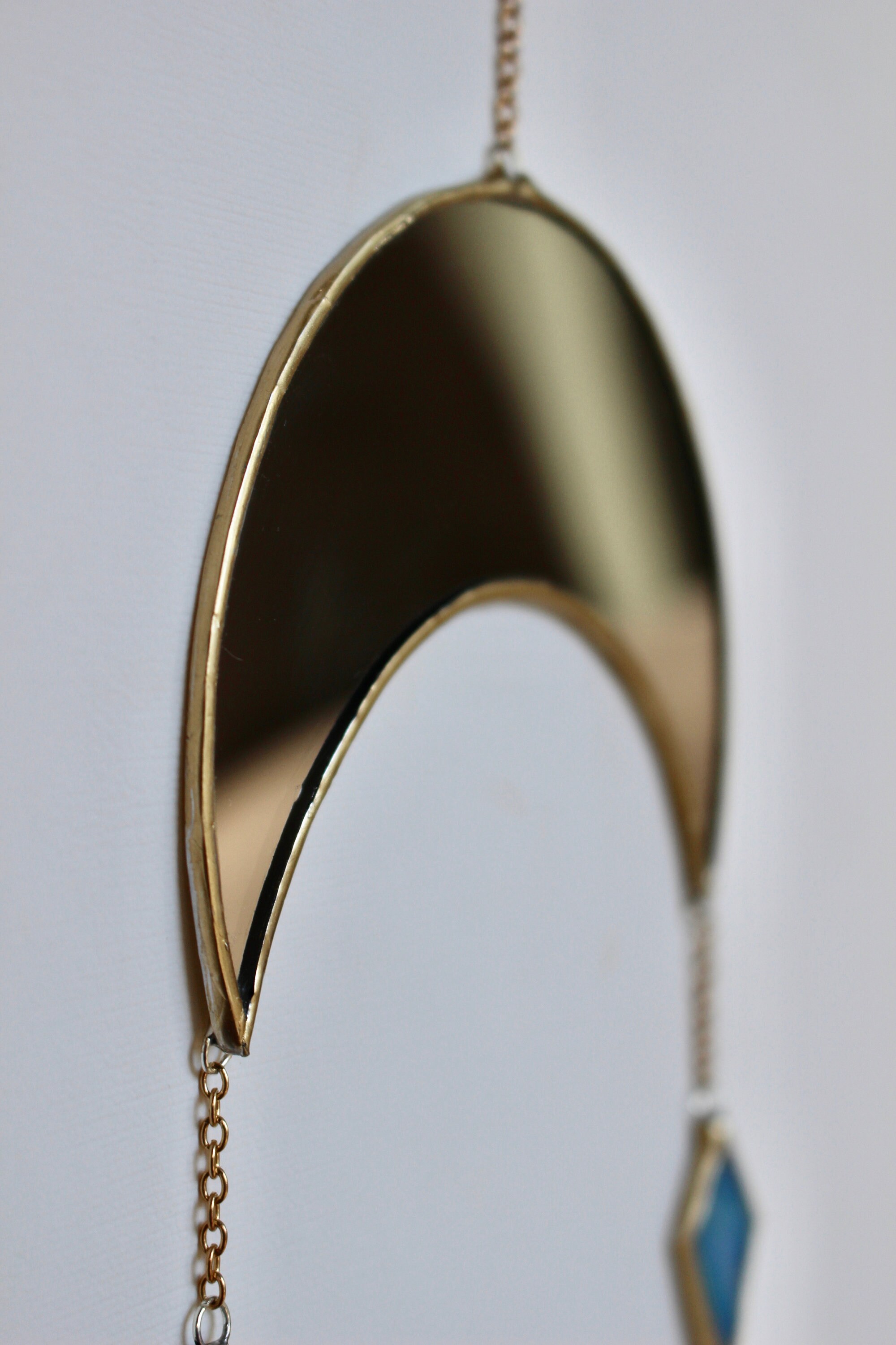 Crescent Moon Mirror Bohemian Wall Decor Hanging/ Birthday - Etsy UK